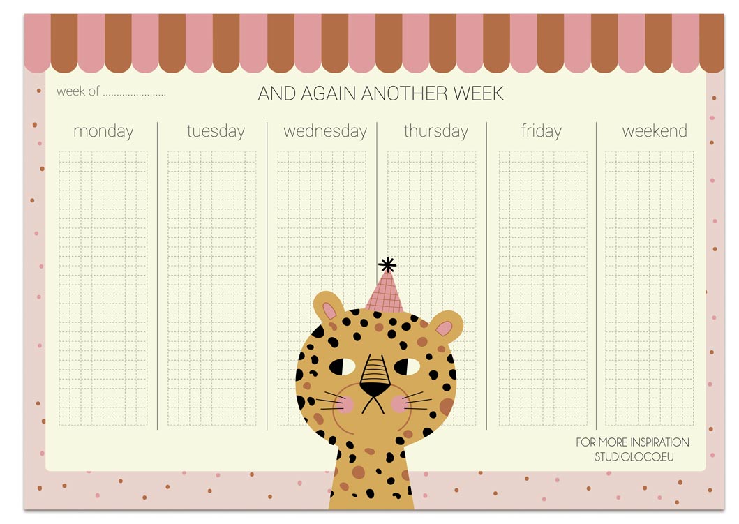 COOL CAT A4WEEKPLANNER 50SHEETS – studioloco